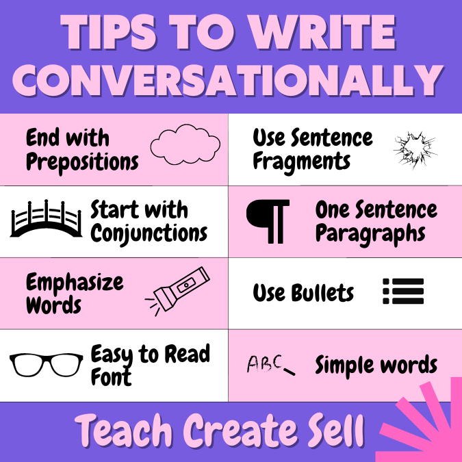 Tips to Write Conversationally - Amplify Your TpT Income