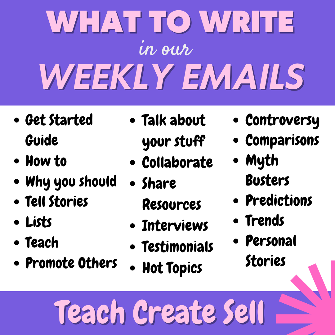 What to Write in your Weekly Emails - Amplify Your TpT Income